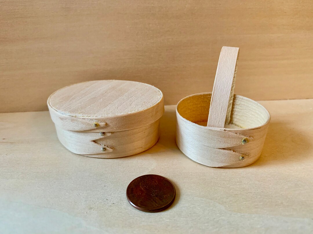 Miniature Shaker Dollhouse Oval Box and Basket - Etsy