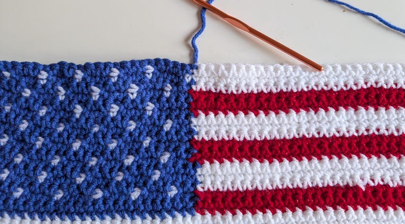 US Flag Tapestry Pattern, Crochet Pattern. - Etsy