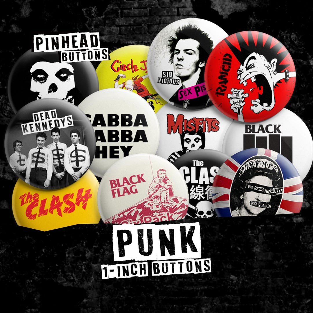 Punk Rock 1 Inch (25mm) Pin Back Buttons - Etsy