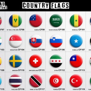 Country Flags 1 Inch (25mm) Pin Back Buttons - Etsy