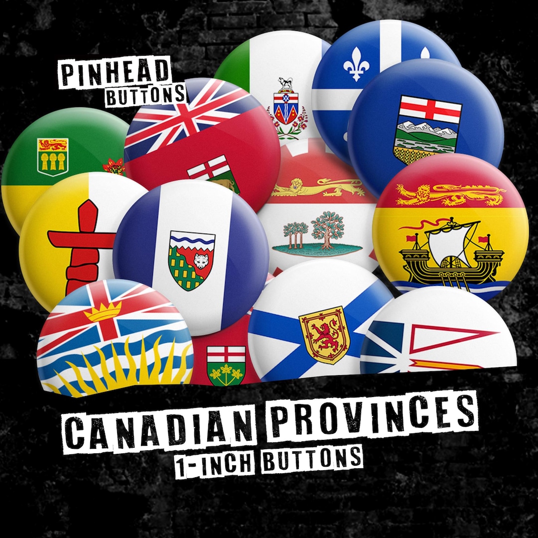 Canadian Provinces Flag Button Pins 1 Inch (25mm) - Etsy