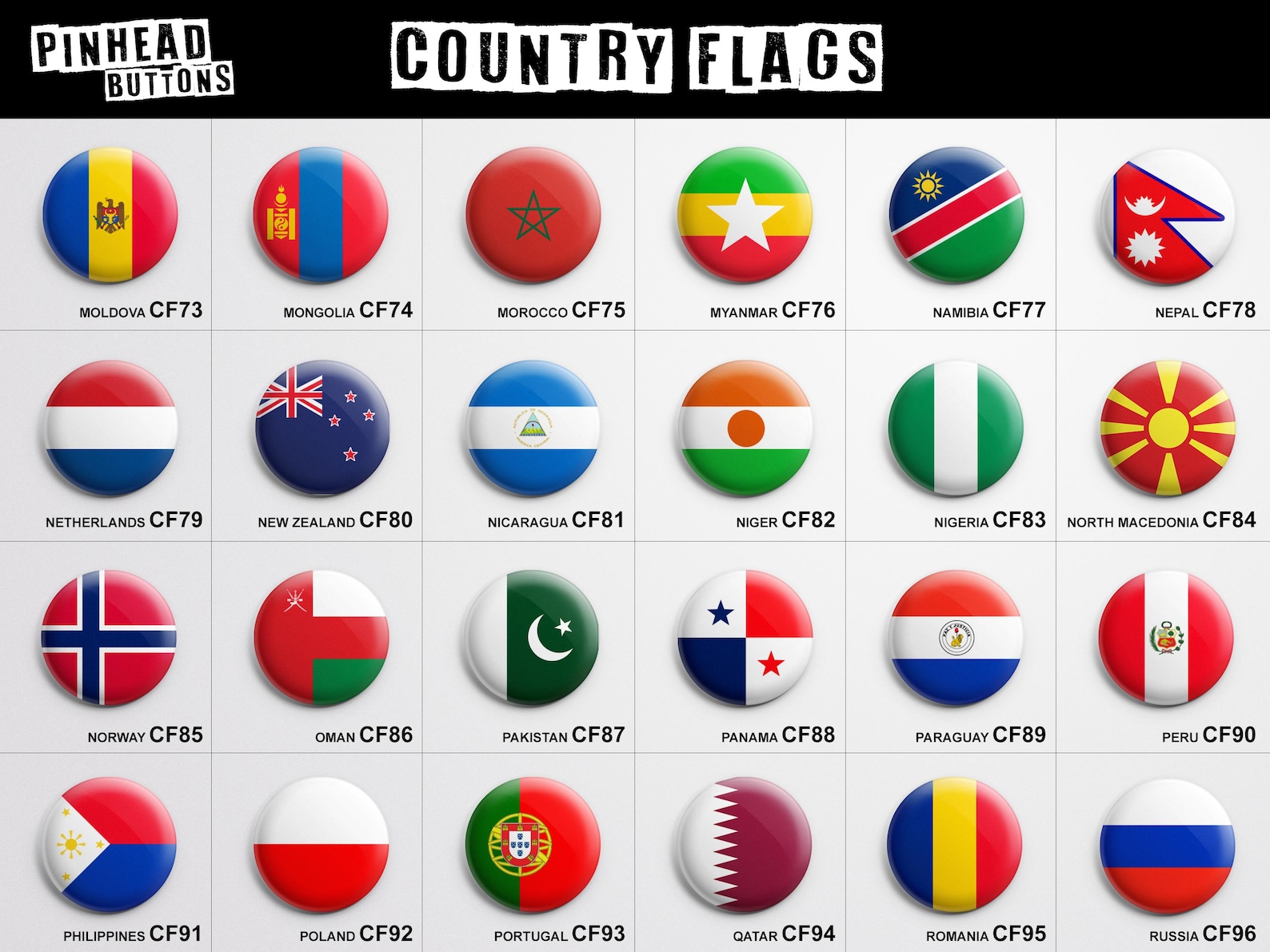 Country Flags 1 Inch (25mm) Pin Back Buttons - Etsy