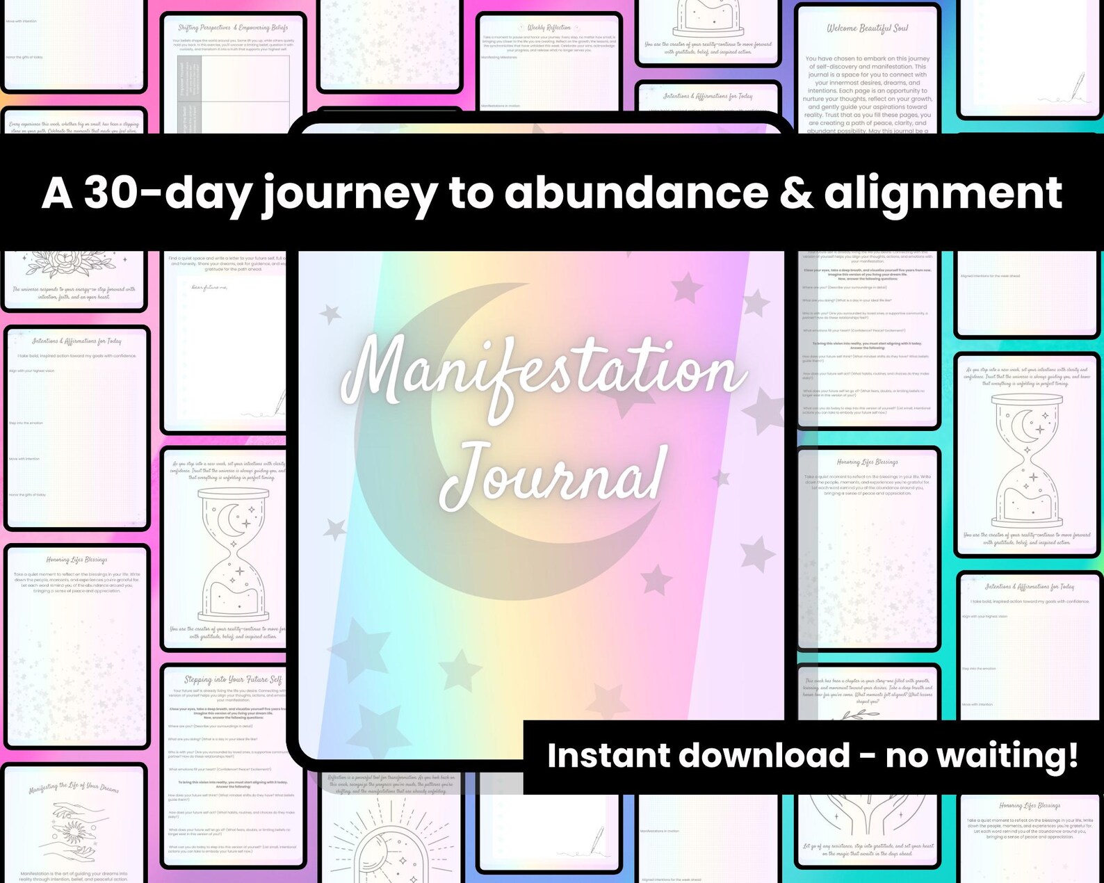 Printable Manifestation Journal - 30 Day Guided Workbook - Law of ...
