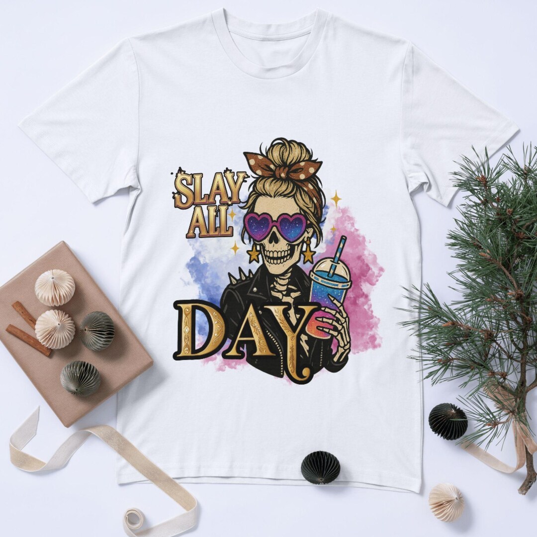 Slay All Day Skeleton Girl PNG | Digitally Download Png | Sublimation ...