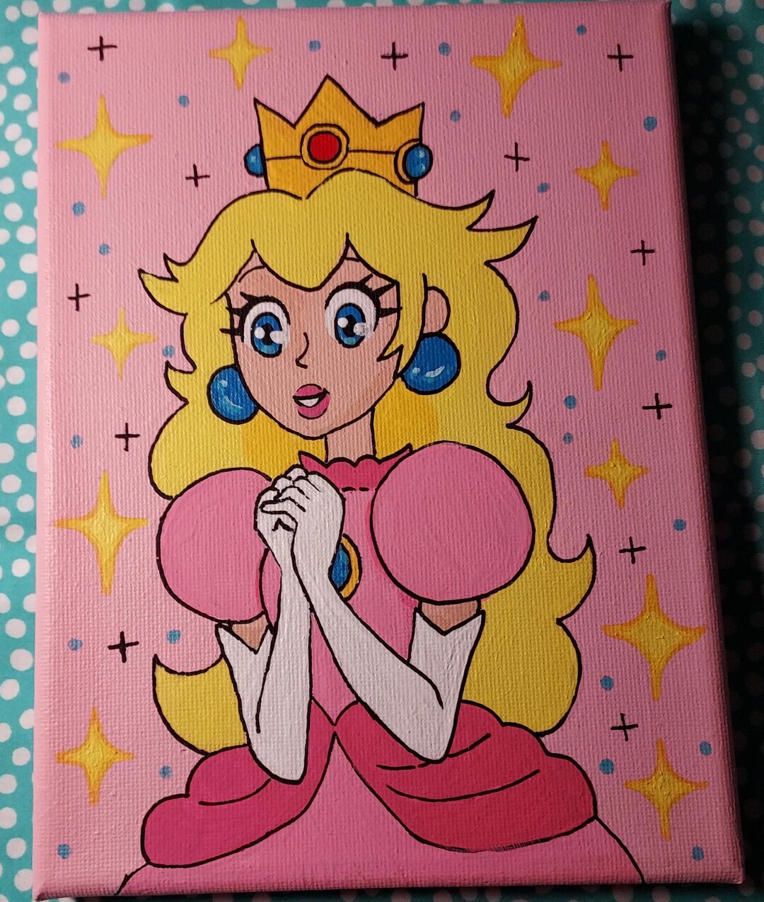 Princess Peach Painting Original Hand-painted Art - Etsy