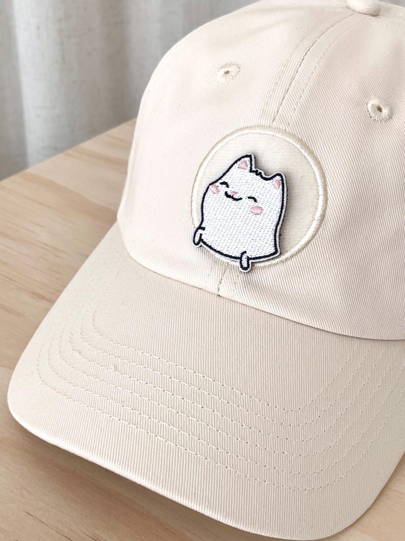 Embroidered White Cat Velcro Patch: Smiling Kitten Tactical Applique - Etsy