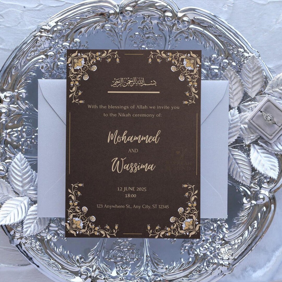 Personalized Nikah Invitation Card | Islamic Wedding Celebration ...