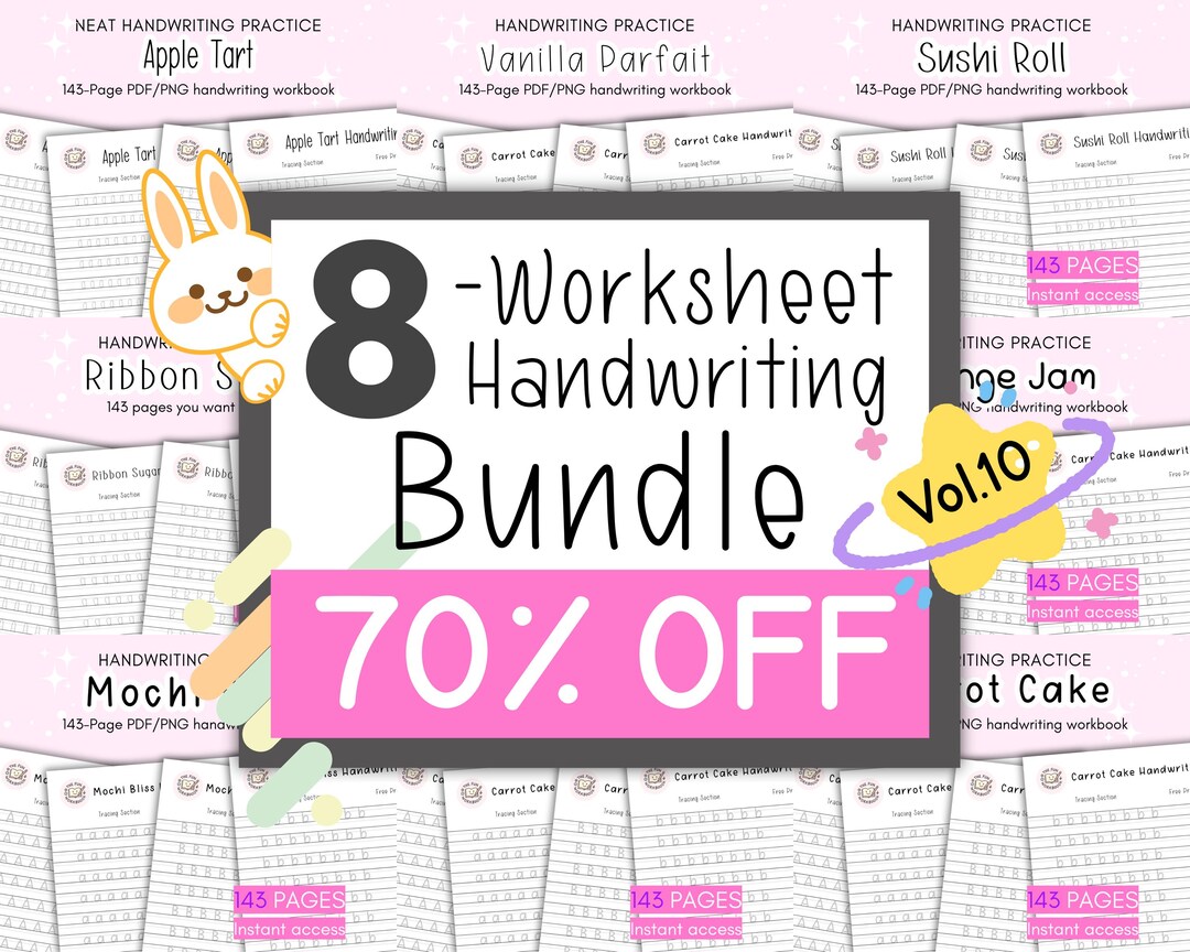 Handwriting Practice Bundle PDF | Letter Tracing Worksheets & Writing ...