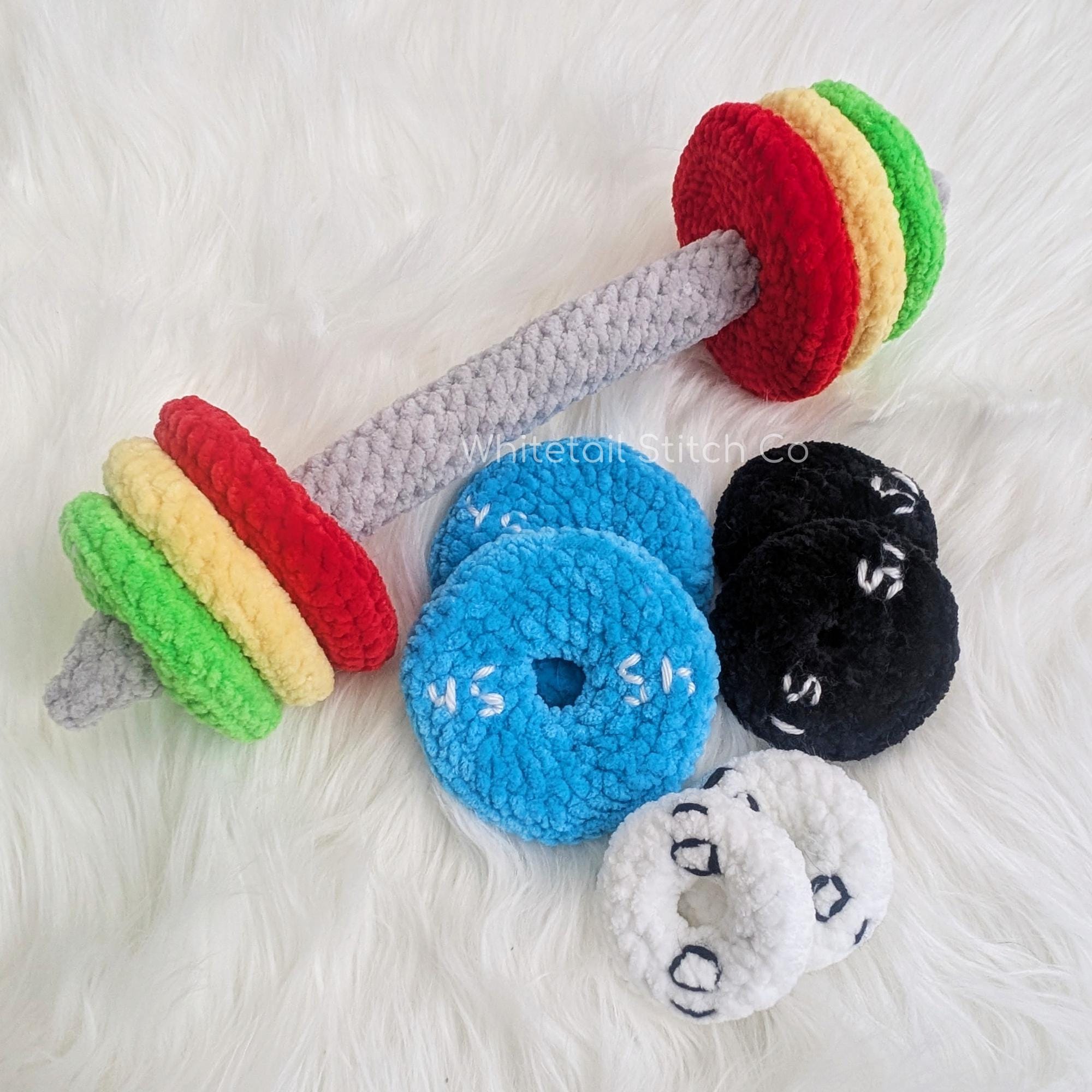 Barbell & Weights Crochet Amigurumi Pattern Set Weightlifting Low Sew ...