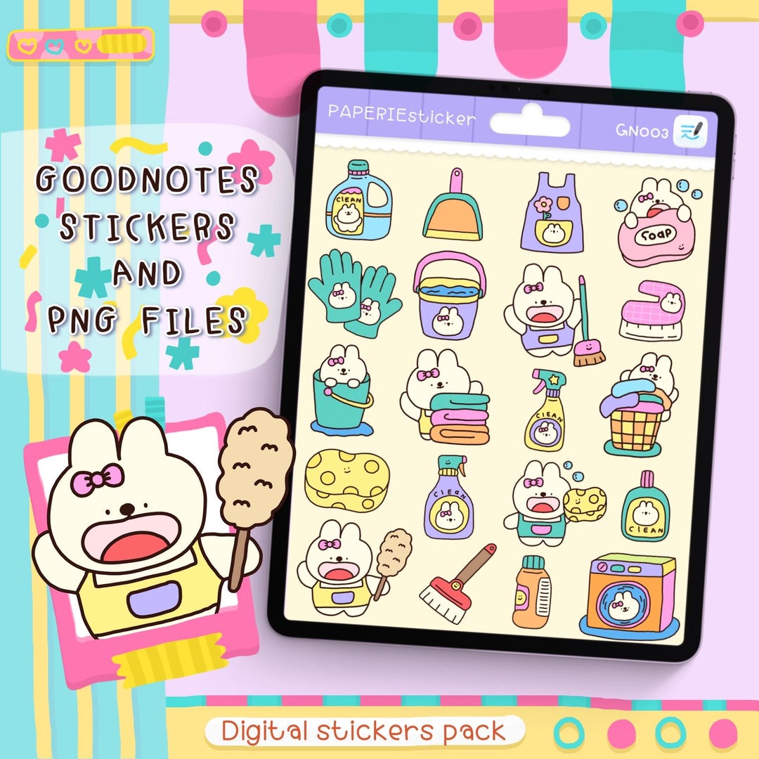 GN003 HOUSE CHORES Digital Stickers | Goodnotes Stickers | Pre-cropped ...