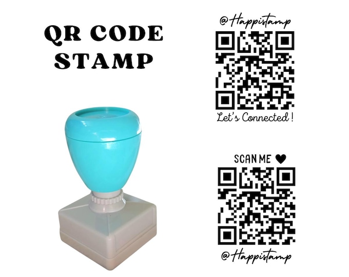 QR Code Self-inking Rubber Stamp L Business Stamp L Personalized Logo ...