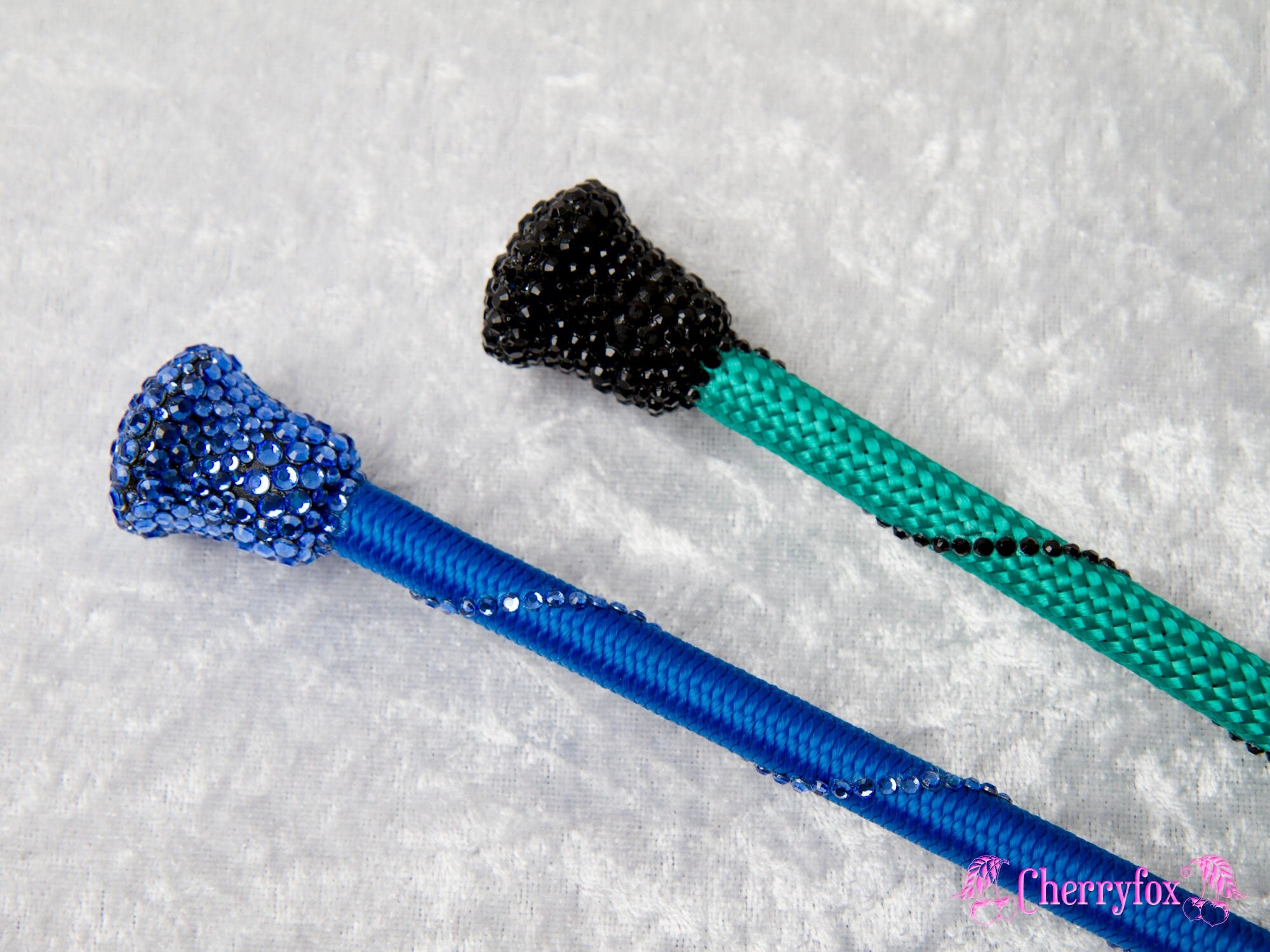 Handle-less Riding Crop Rubber Keeper Crystal Black Green | Etsy