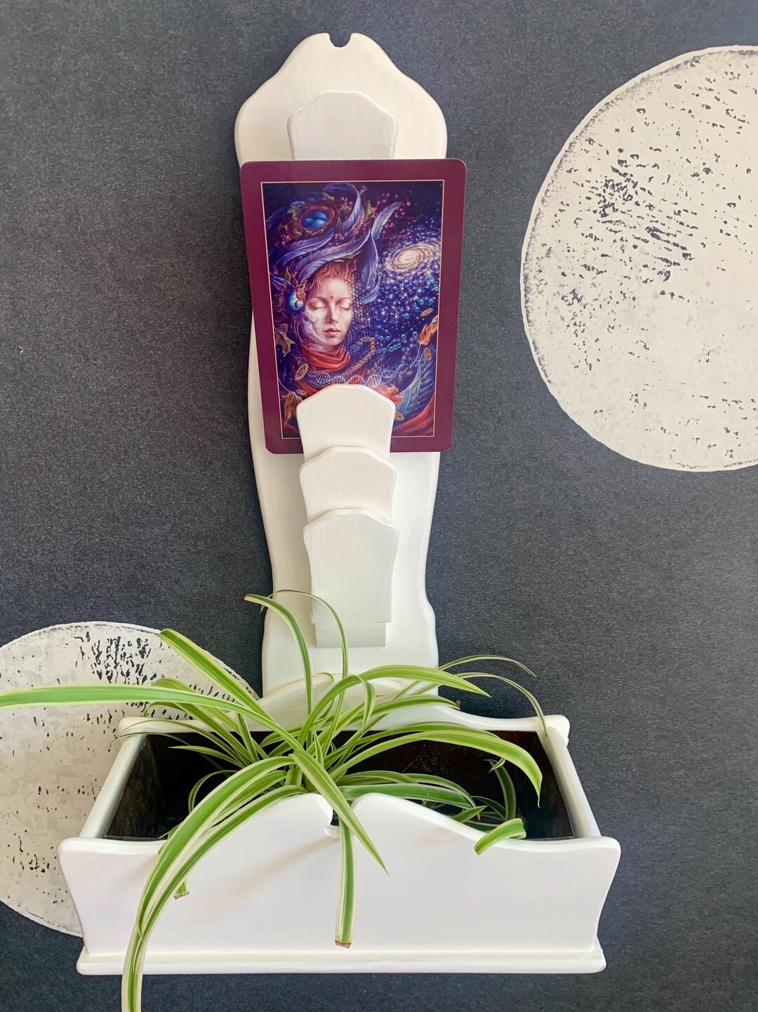 Vintage Wood Upcycled Wall Mount Letter Note Card Holder/white Letter ...