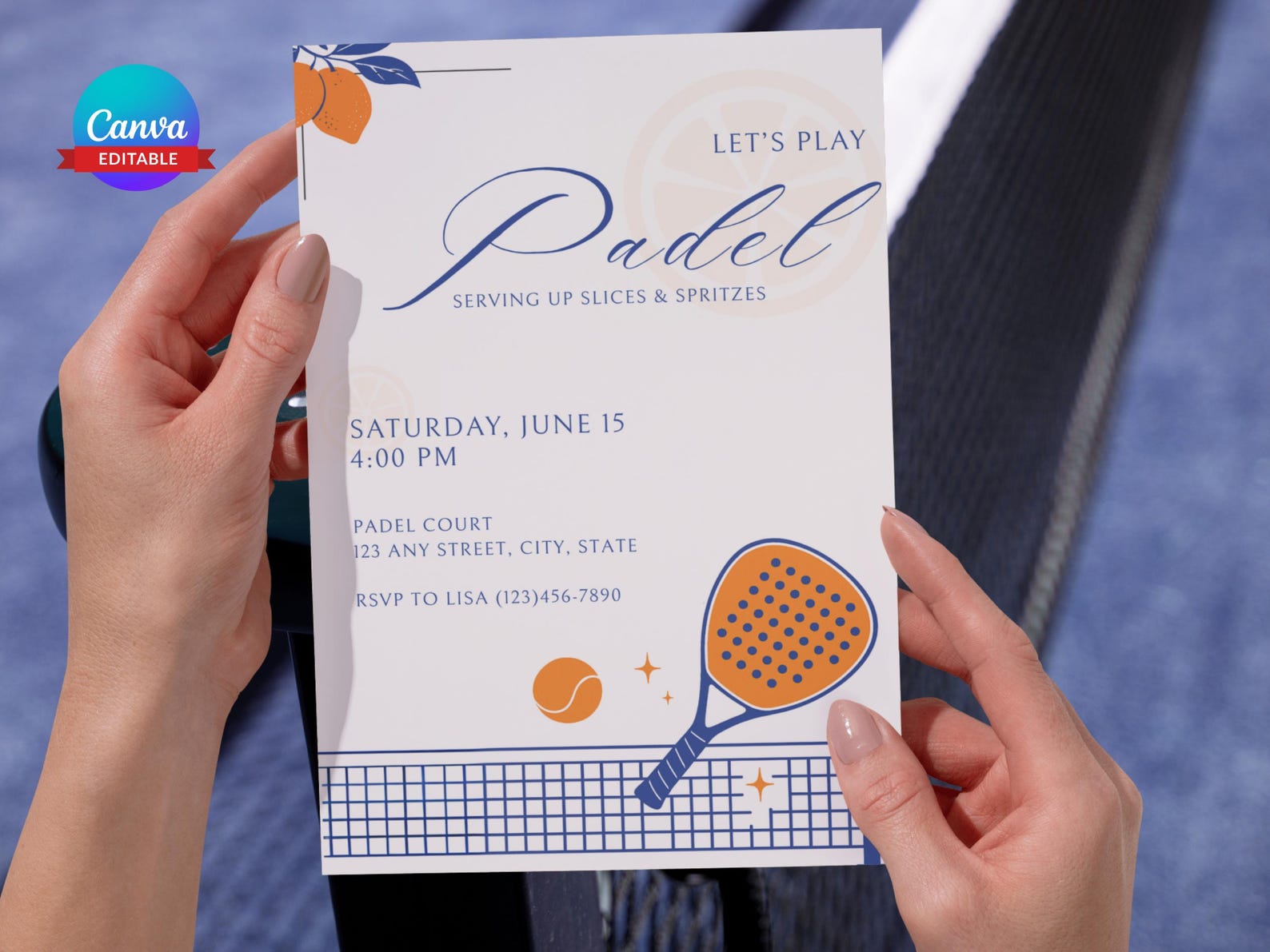 Padel Invitation Template – Editable Canva Design for Summer, Birthday ...