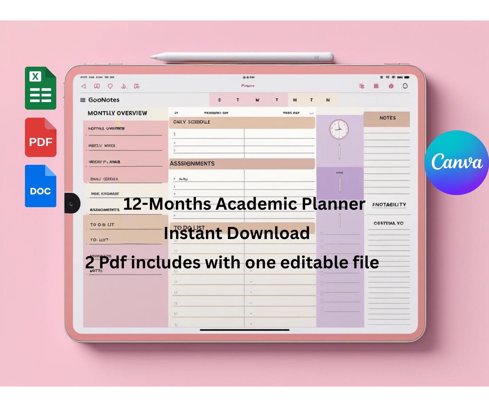 Onenote Academic Planner Template | Digital Student Organizer | College ...