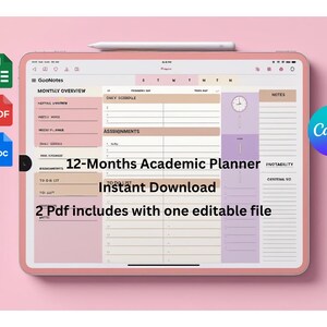 Onenote Academic Planner Template | Digital Student Organizer | College ...