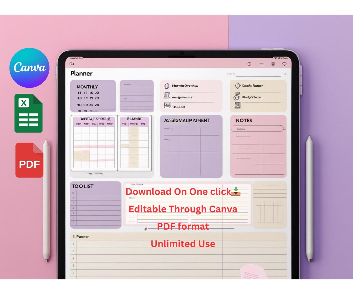 Onenote Academic Planner Template | Digital Student Organizer | College ...