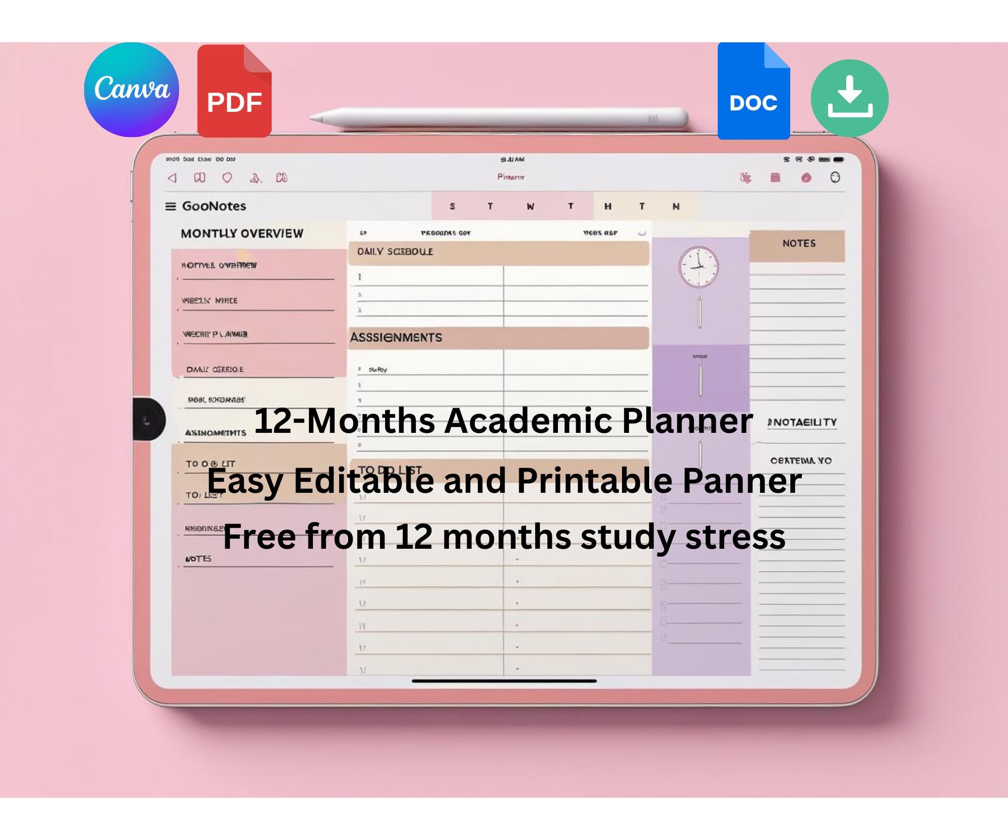 Onenote Academic Planner Template | Digital Student Organizer | College ...