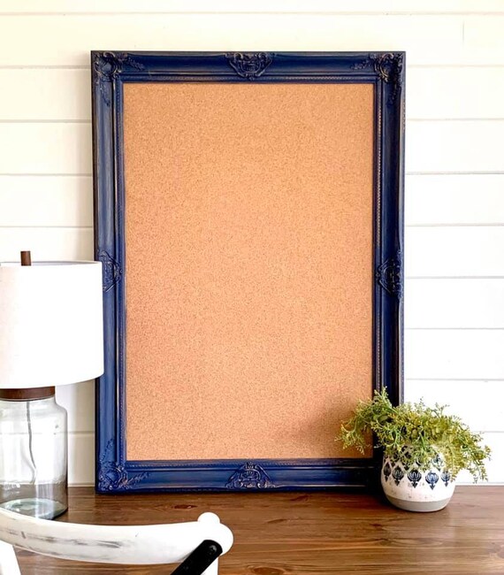Navy Blue CORK BOARD Nautical Decor Beach House Decor Framed - Etsy ...