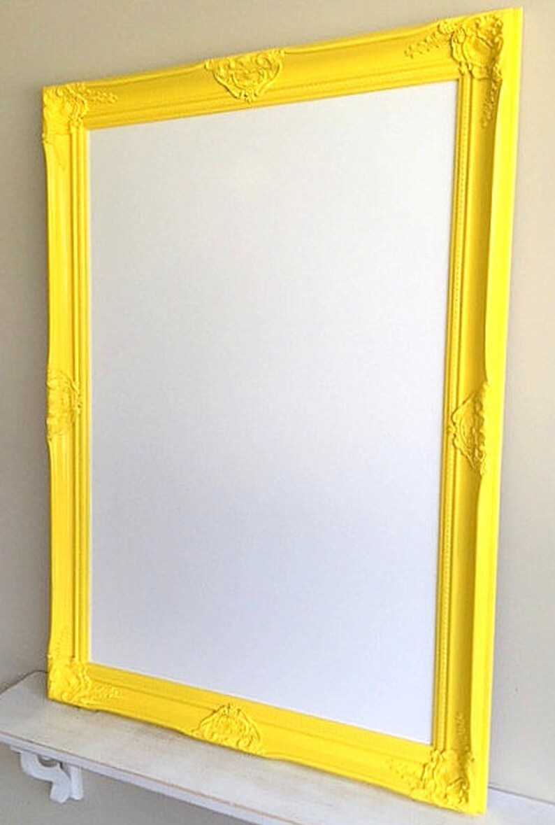 Neon Yellow Framed DRY ERASE BOARD Bright Yellow White Board - Etsy