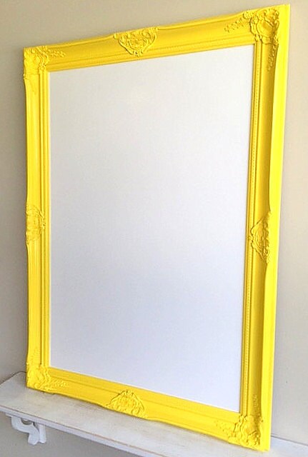 Neon Yellow Framed DRY ERASE BOARD Bright Yellow White Board | Etsy