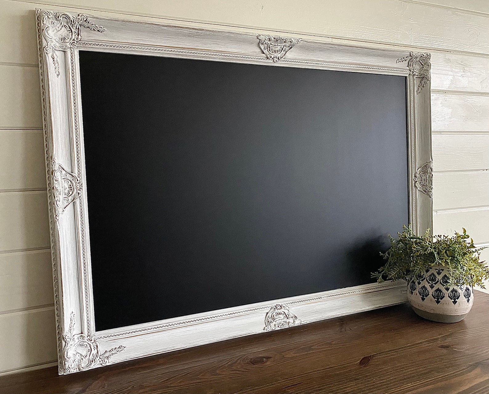 Farmhouse CHALKBOARD White Magnetic Chalkboard Vision Board | Etsy