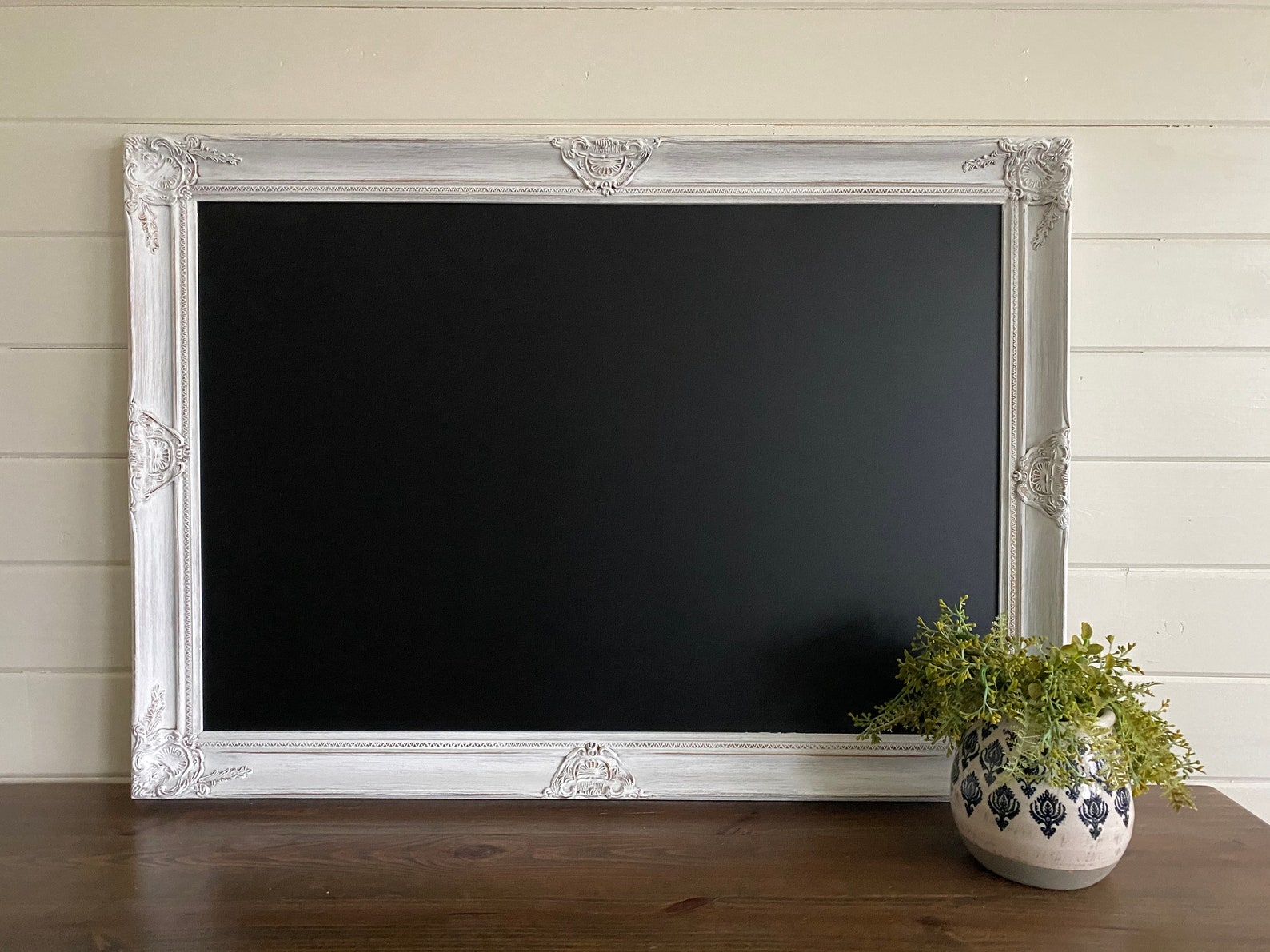 Farmhouse CHALKBOARD White Magnetic Chalkboard Vision Board | Etsy