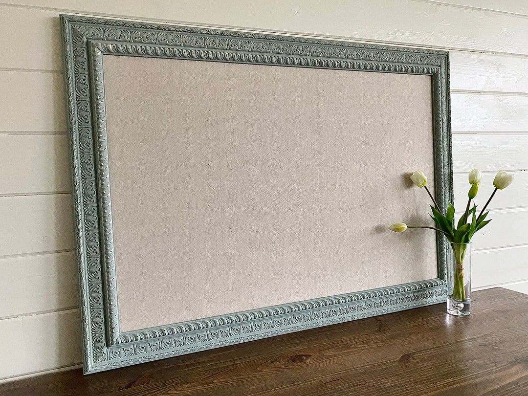 Blue MAGNET BOARD 30"x42" Fabric Magnetic Board Fabric Pin Board Home ...