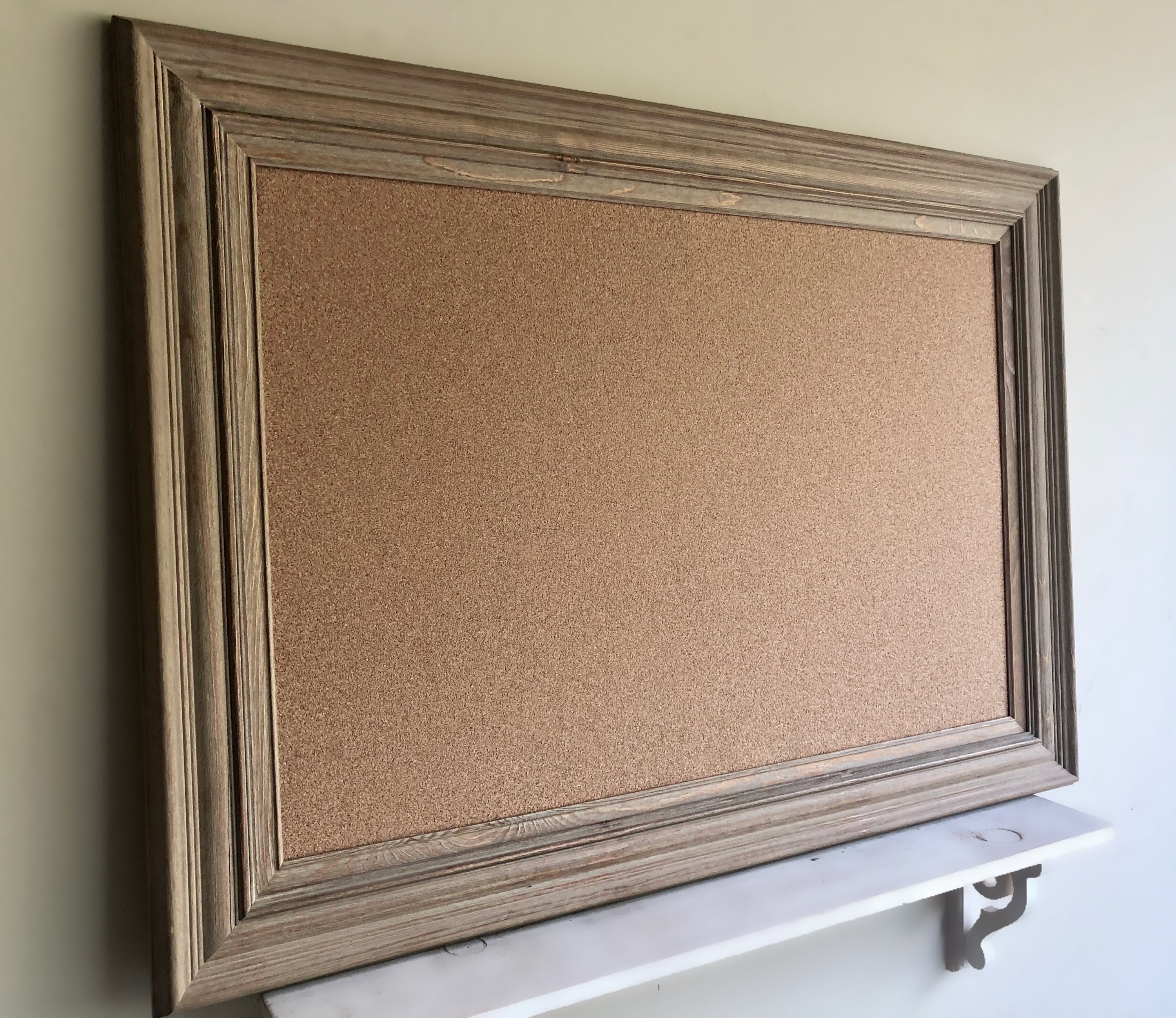 Cork Board Framed Bulletin Board Barn Wood Home Decor Oak Wood Etsy