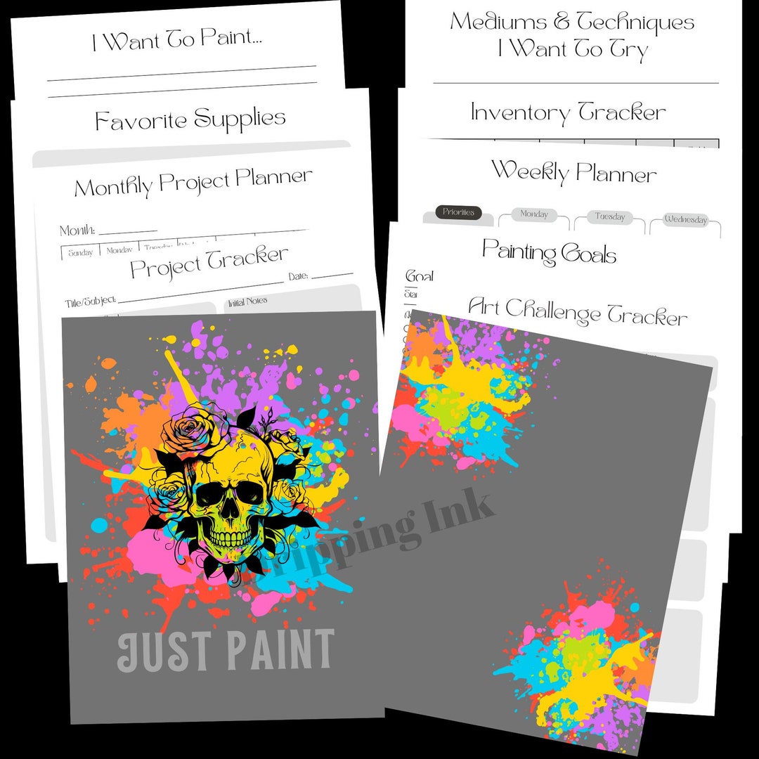 Art Journal, Painting Tracker, Skull Roses Cover, Just Paint Art ...
