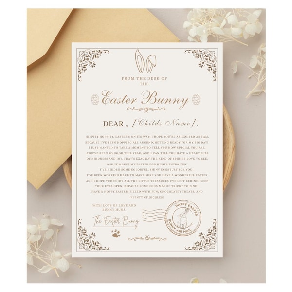 Personalized Easter Bunny Letter - Etsy