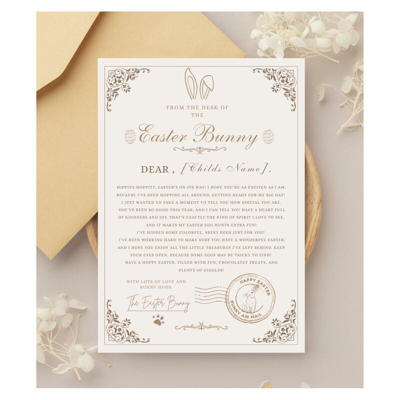 Personalized Easter Bunny Letter - Etsy