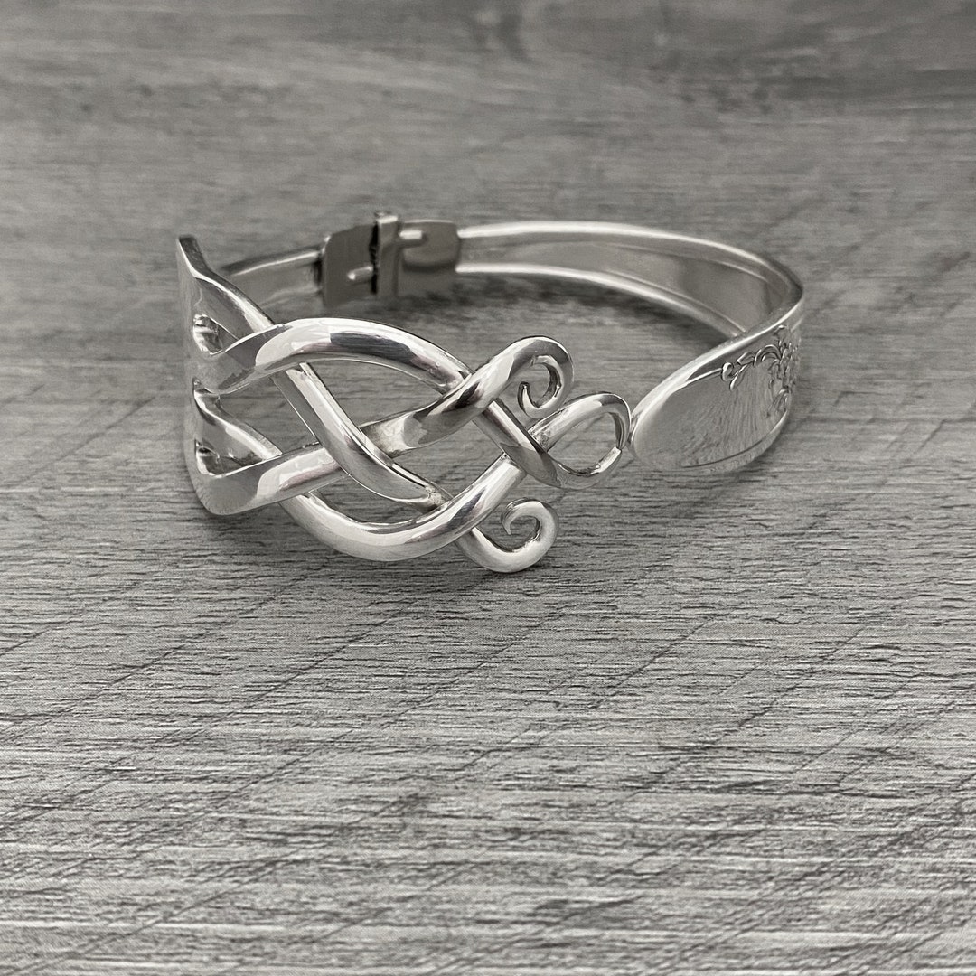 Celtic Weave Fork Bracelet Made From Recycled Vintage Flatware - Etsy