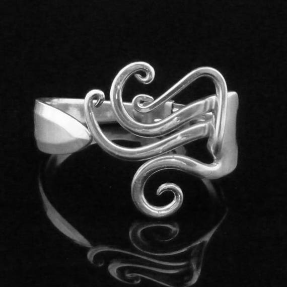 Spring Hinged Fork Bracelet in Abstract Design Number 1 Fork | Etsy
