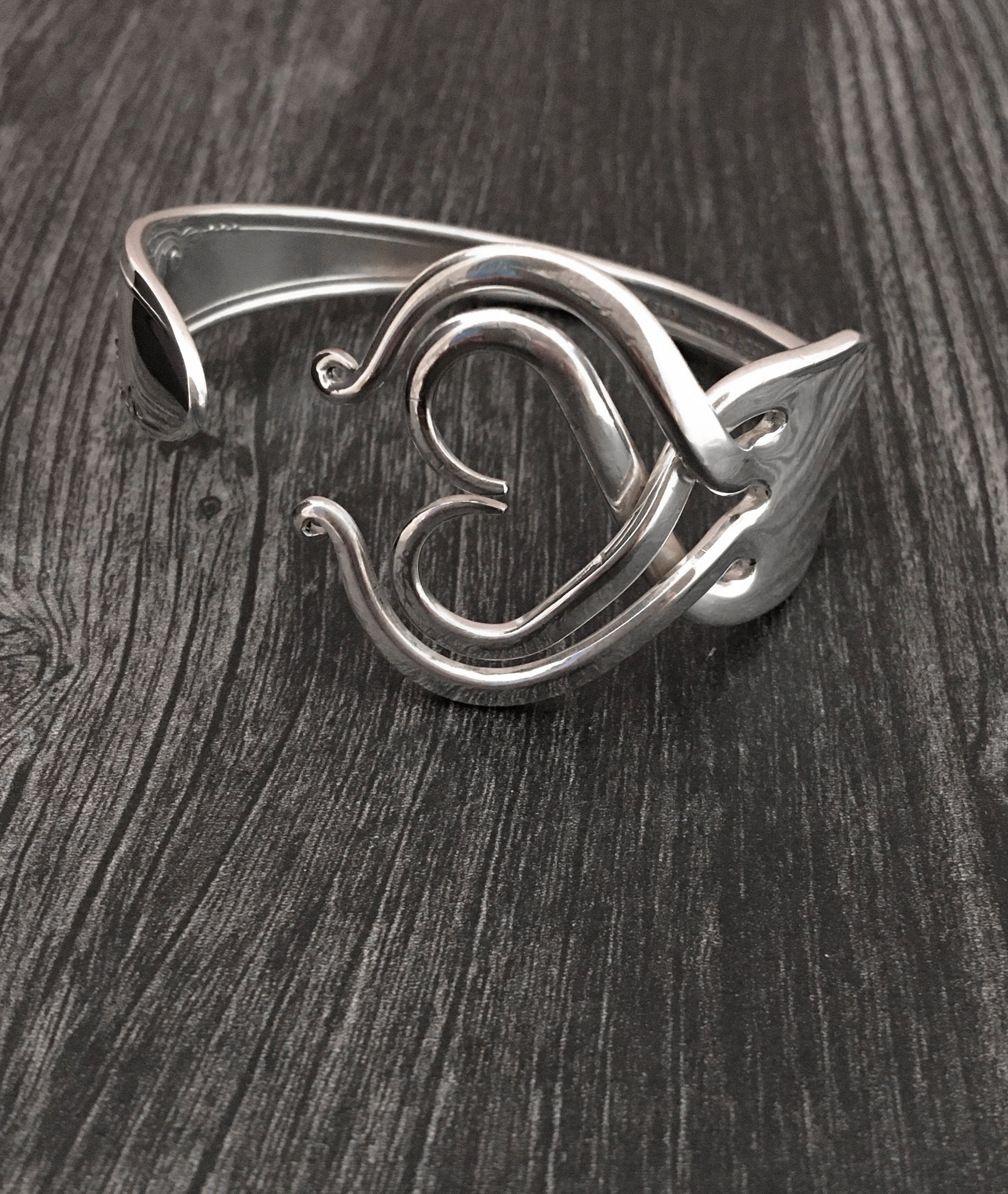 Valentine's Day Jewelry, Fork Bracelet in Heart Design 3, Heart ...