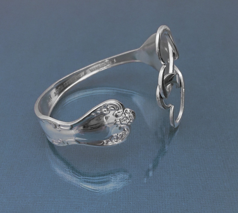 Fork Bracelet in Intertwining Hearts Design 2, Heart Jewelry, Antique ...