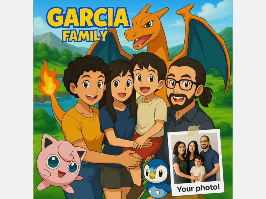 Custom Pokémon Portrait Digital Download, Personalized Pokemon Trainer ...