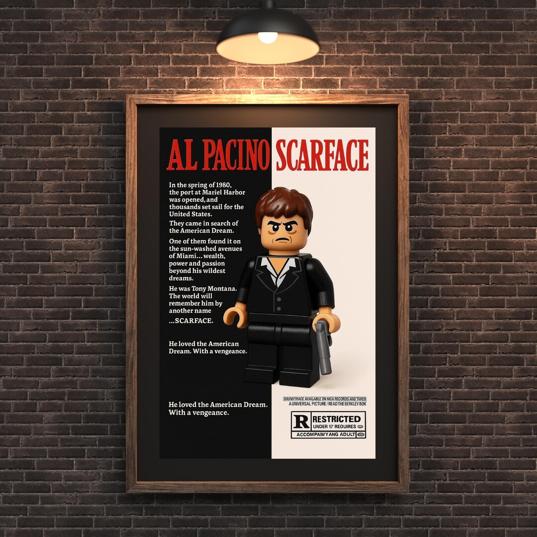 Scarface Poster Print, Tony Montana Wall Art, 80s Gangster Movie Decor ...