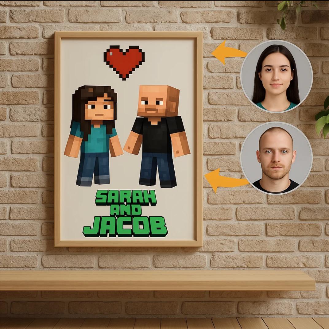 Custom Minecraft Portrait From Photo | Personalized Pixel Art Gift ...