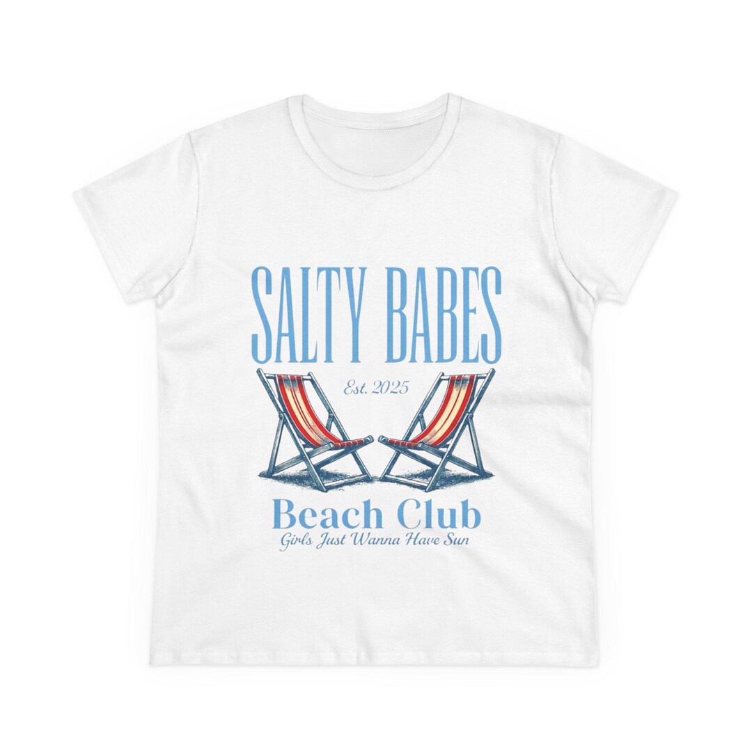 Salty Babes Beach Club Tee, Fun Summer Shirt, Women's Cotton T-shirt ...