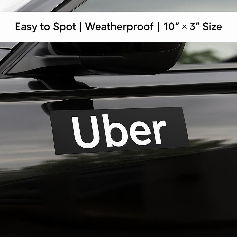 Rideshare Car Magnet | 10" × 3" Vinyl Magnet for Driver Visibility ...