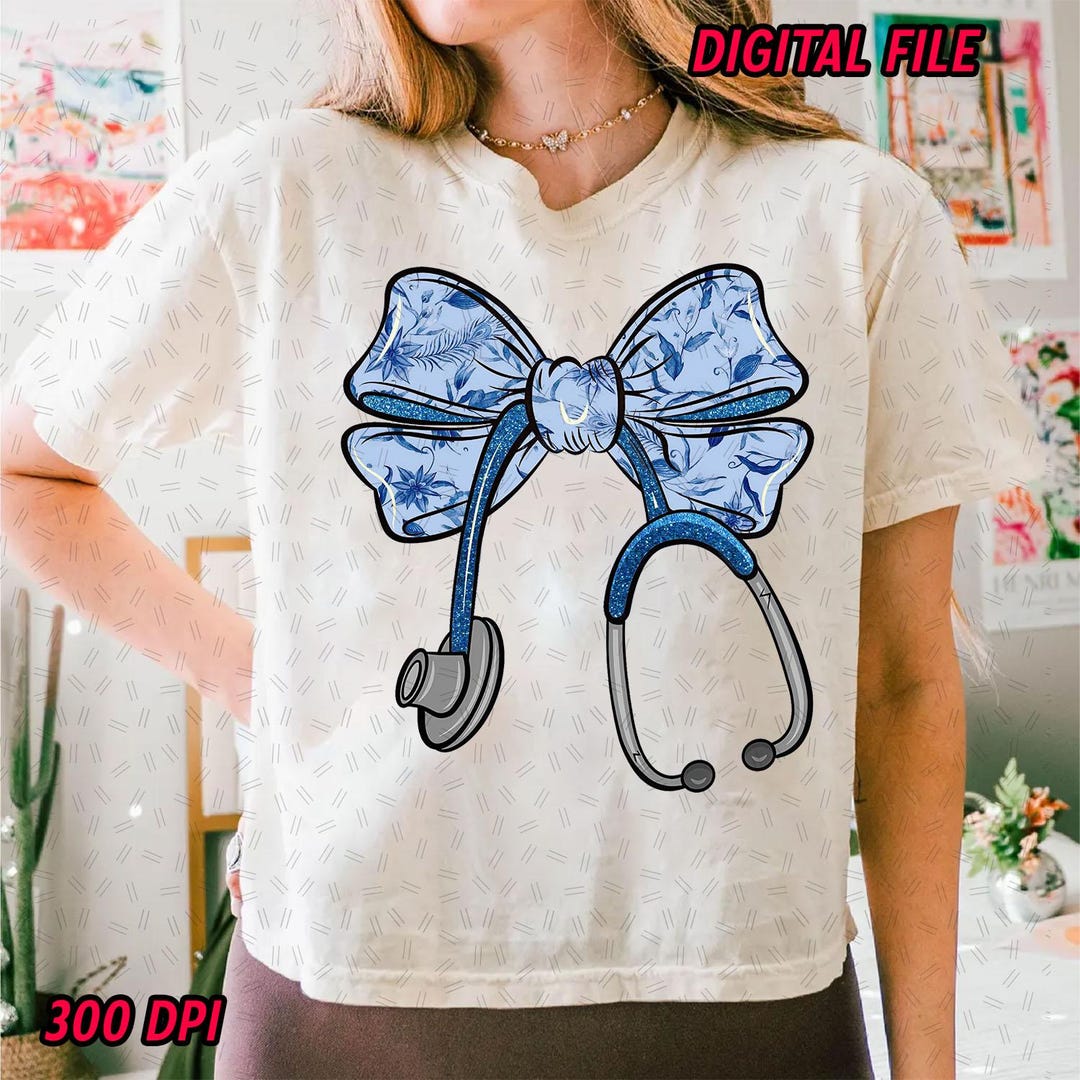 Nurse Bow Png, Stethoscope Bow Png, Medical Aesthetic Png, CNA Nurse ...