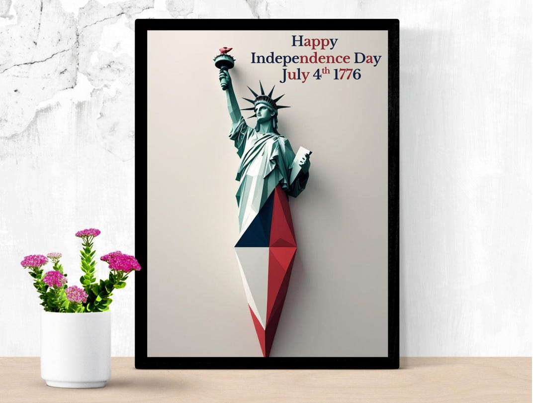 Statue of Liberty Fourth of July United We Stand God Bless America ...