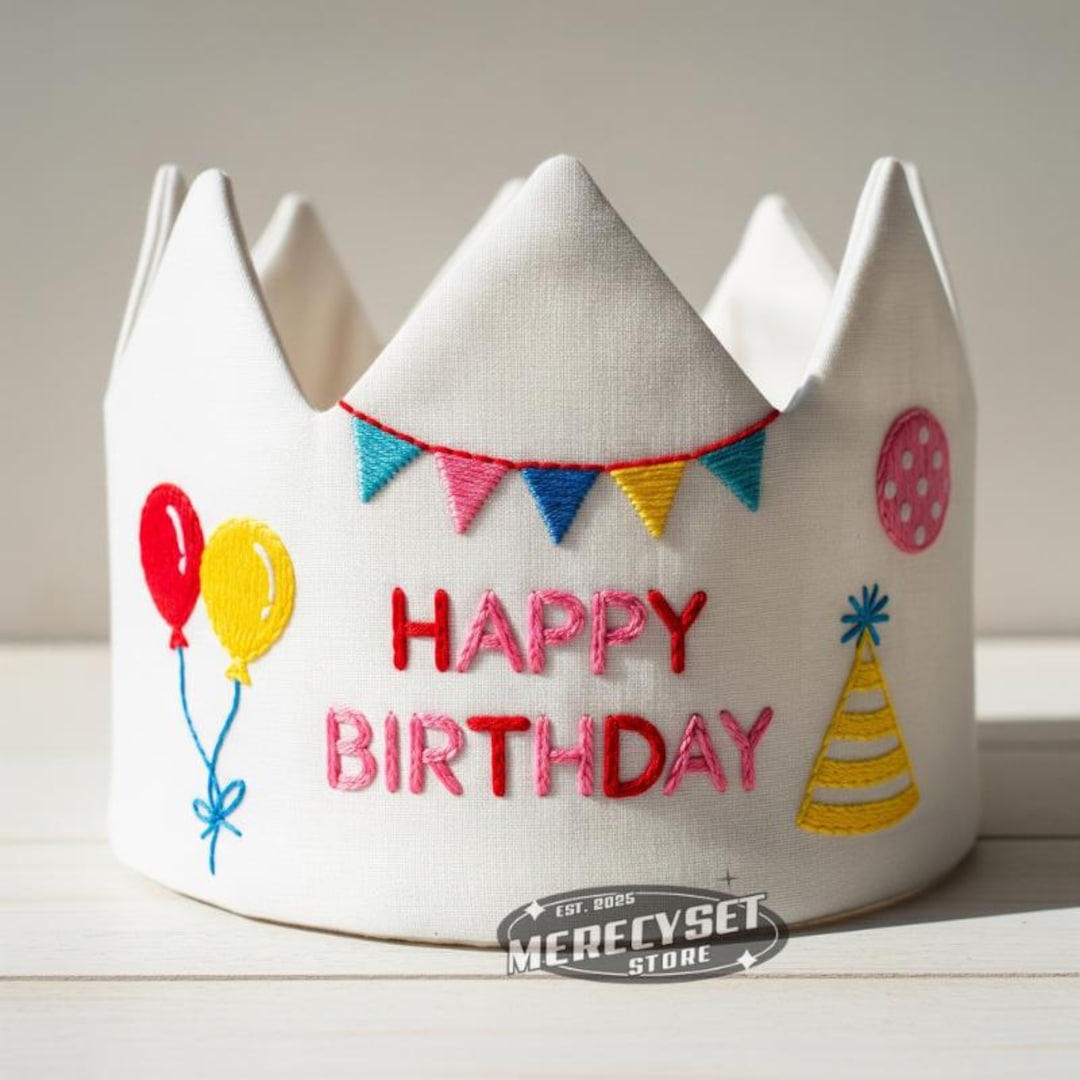 Personalized Happy Birthday Balloon Hand Embroidered Birthday Party ...