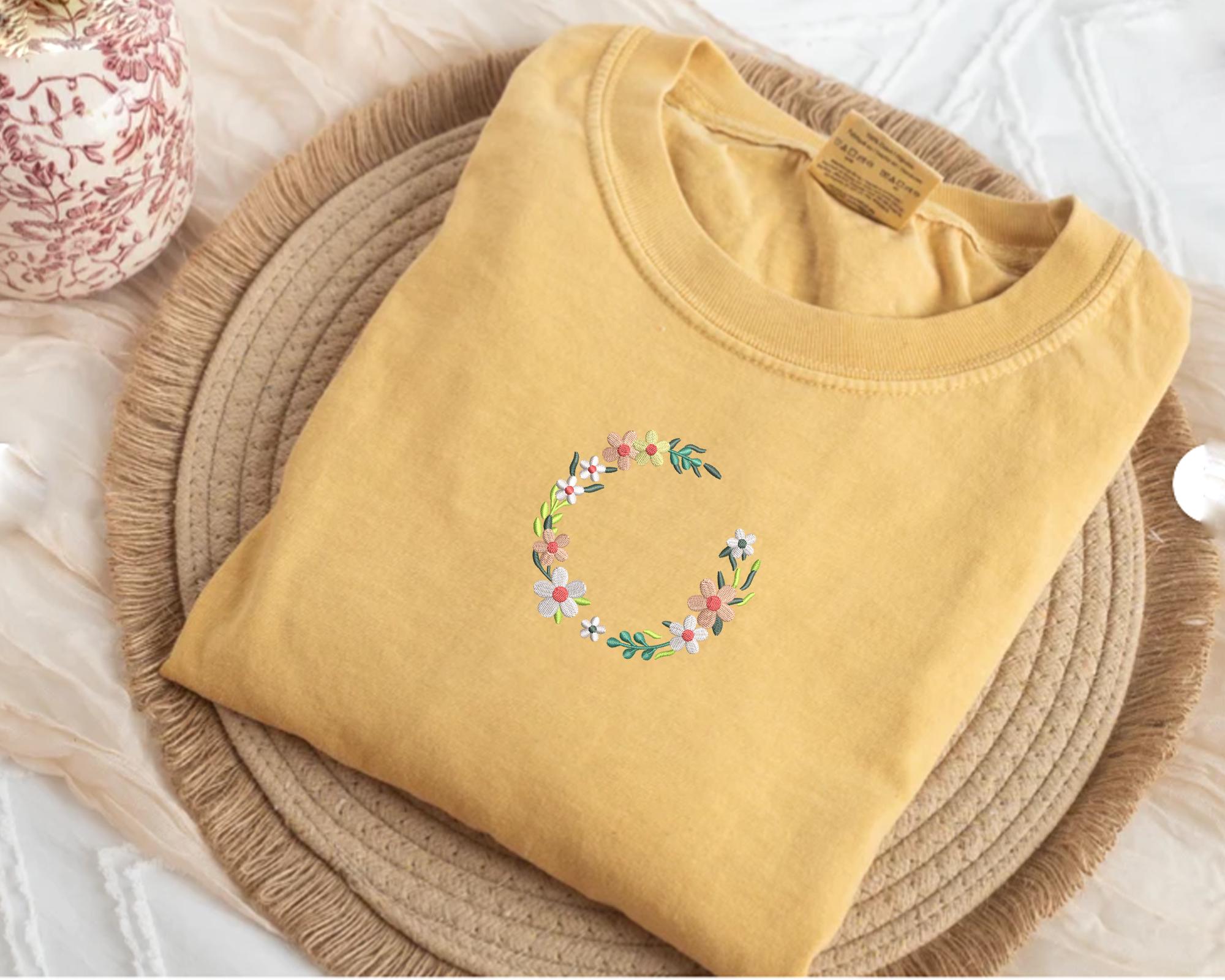 Floral Monogram Embroidery Design Bundle Flower Frame Embroidery ...