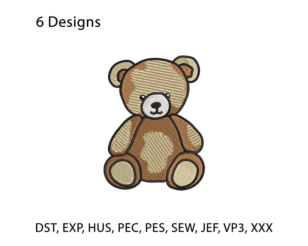 Mini Teddy Bear Machine Embroidery Files Cute Teddy Bear Embroidery ...