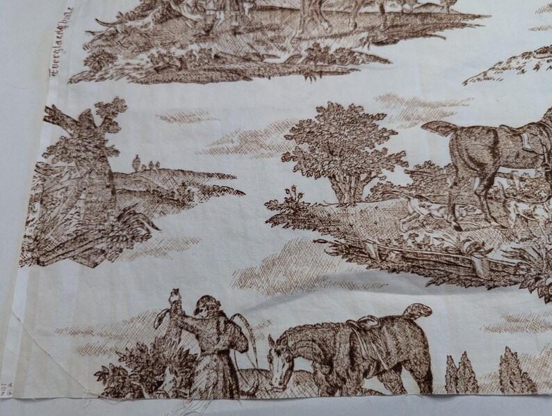 Brown & White Vintage Toile Sheet Cut 19"x22" - Etsy
