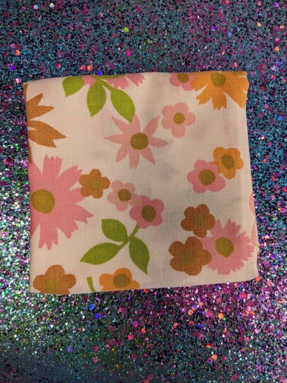 Pink and Orange Floral Vintage Sheet Fat Quarter - Etsy