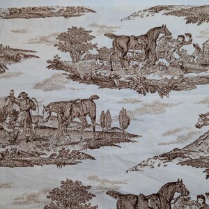 Brown & White Vintage Toile Sheet Cut 19"x22" - Etsy
