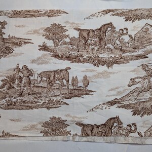 Brown & White Vintage Toile Sheet Cut 19"x22" - Etsy